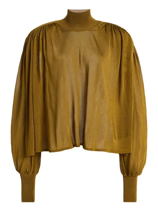 Altuzarra Ethel Ruffled Top - Olive