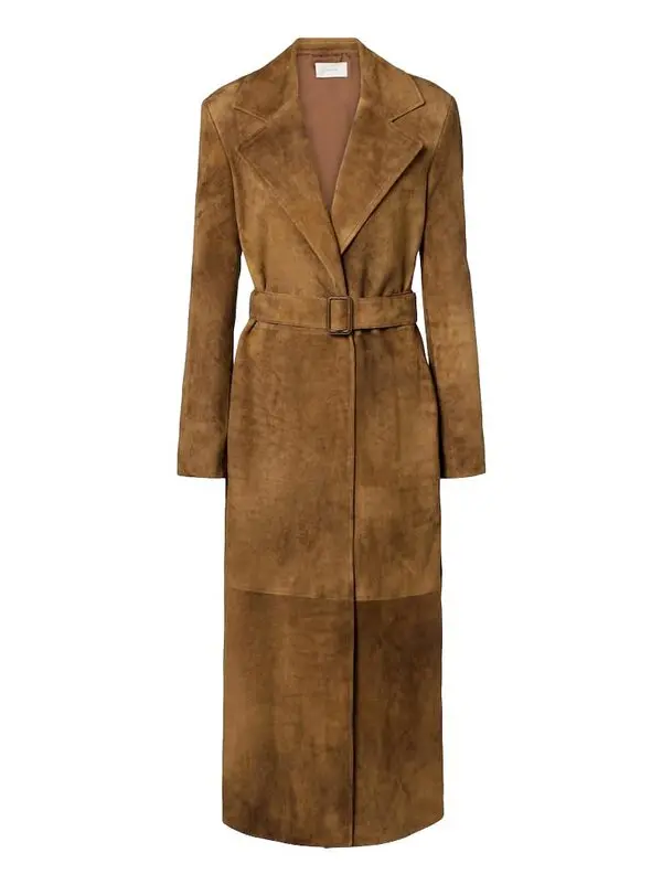 THE ROW Raisa Suede Coat - Brown