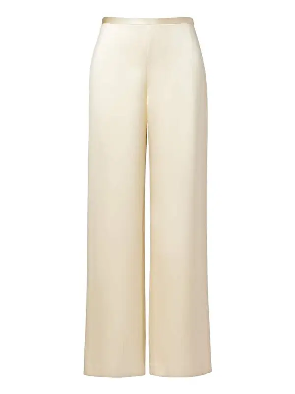 THE ROW Silk Satin Straight Leg Pants - White