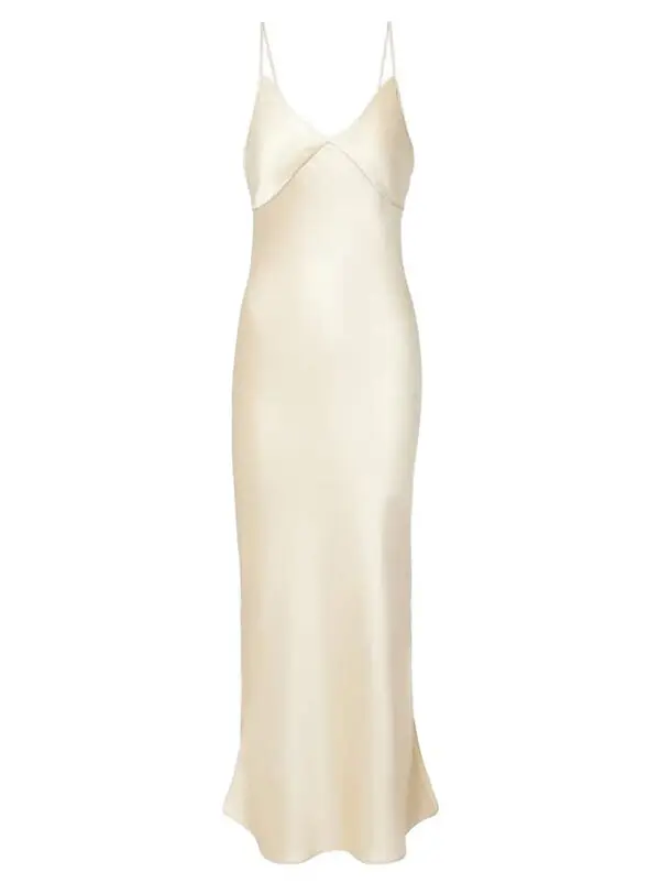 THE ROW Barika Silk Satin Slip Dress - White