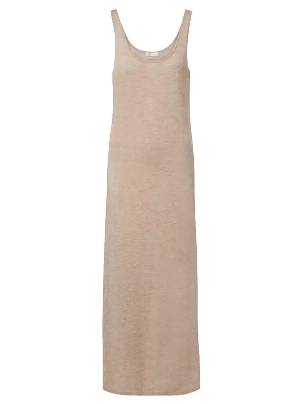 THE ROW Nareen Knitted Cashmere Maxi Dress - Beige