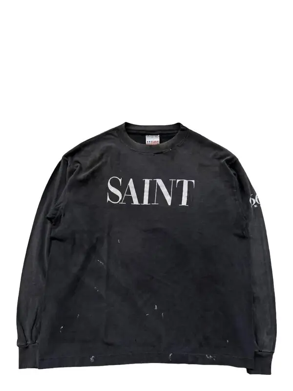 SAINT MXXXXXX Long-sleeve Cotton T-shirt - Grey