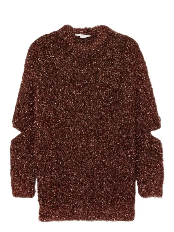 Stella McCartney Oversized Cutout Knitted Sweater - Metallic