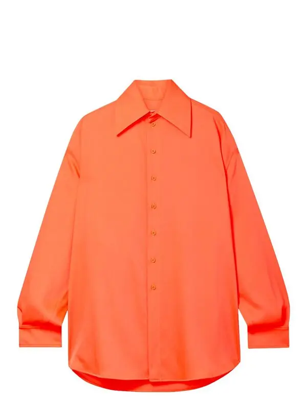 Christopher John Rogers Oversized Crepe Shirt - Orange