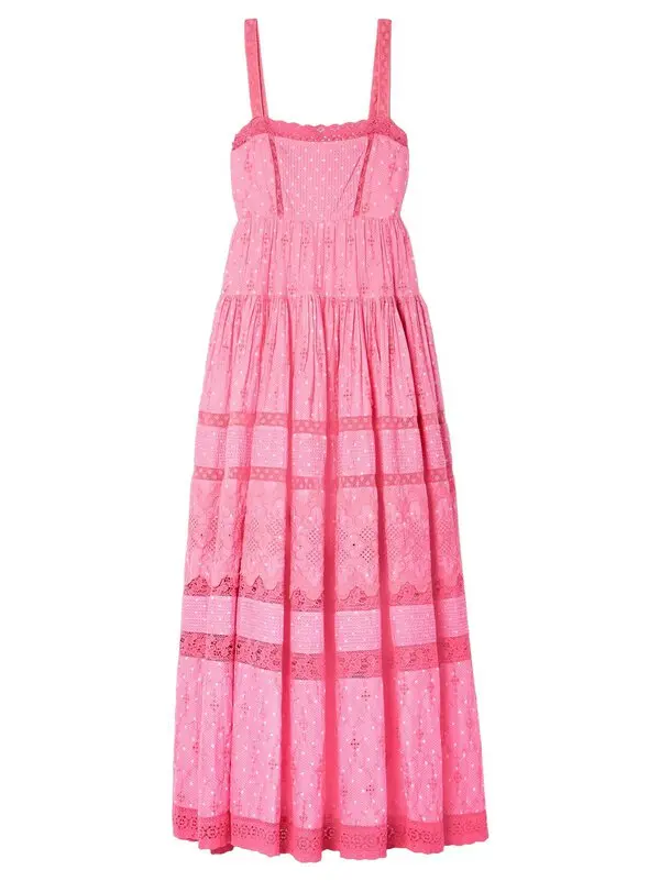 LoveShackFancy Camisha Crochet-trimmed Maxi Dress - Pink
