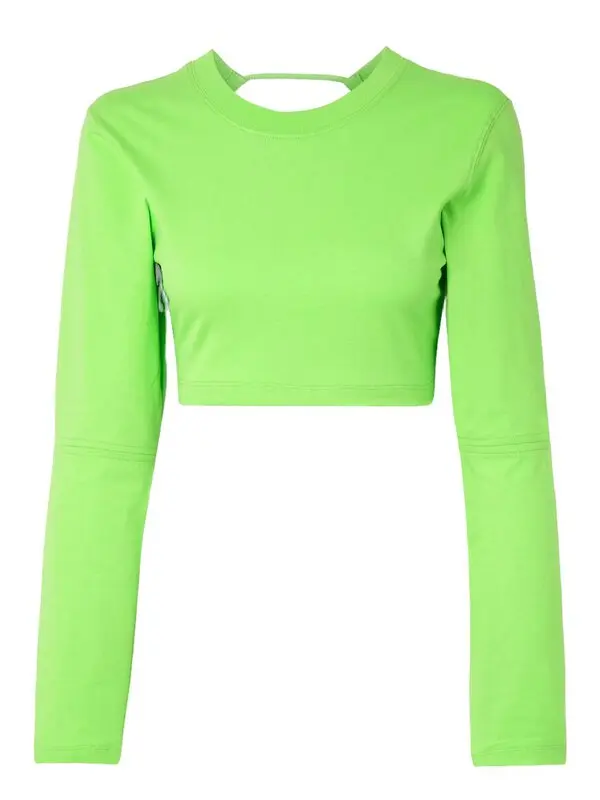 Jacquemus Piccola Cropped Cotton-jersey Top - Green