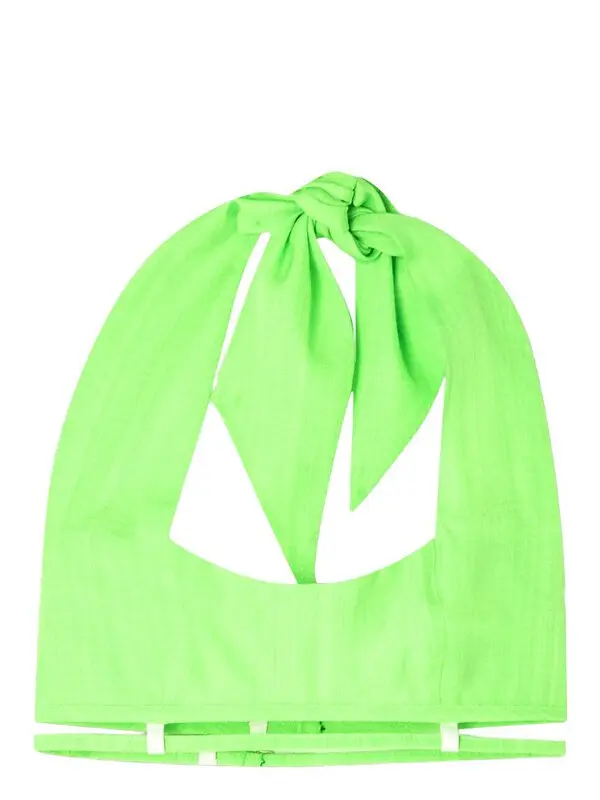 Jacquemus Limao Cropped Halterneck Top - Green
