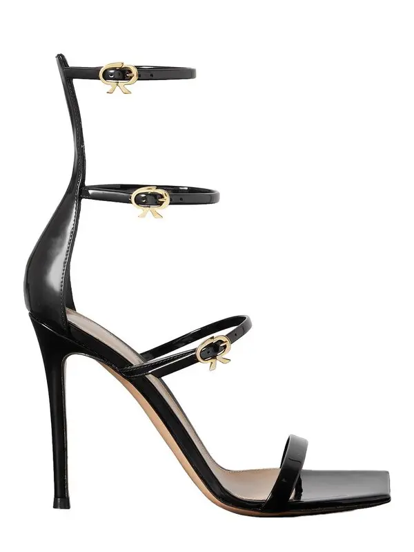 GIANVITO ROSSI 105 Patent-leather Sandals - Black
