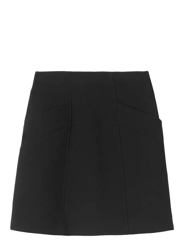 Chloé Paneled Wool-felt Mini Skirt - Black