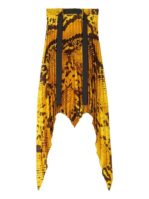 AZ FACTORY Thebe Magugu Asymmetric Snake-print Midi Skirt - Yellow