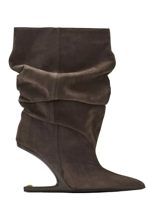 Balmain Suede Ankle Boots - Grey