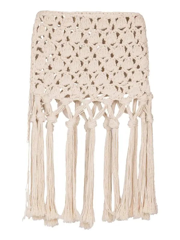 Balmain Crochet Mini Skirt - Beige