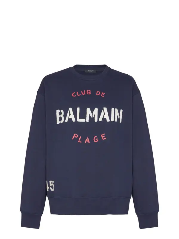 Balmain Sweatshirt With Club Print - Navy