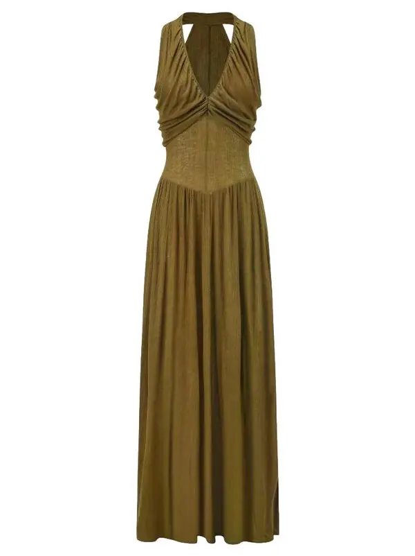 OUDE WAAG V-neck Maxi Dress - Green
