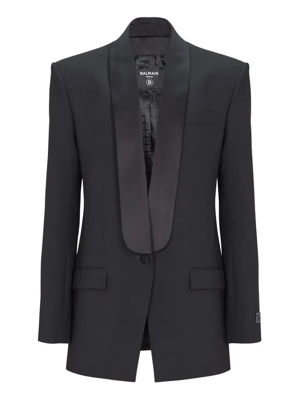 Balmain Wool Tuxedo Jacket - Black