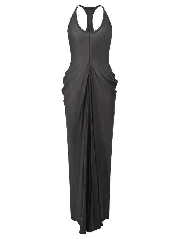 OUDE WAAG V-neck Draped Maxi Dress - Grey