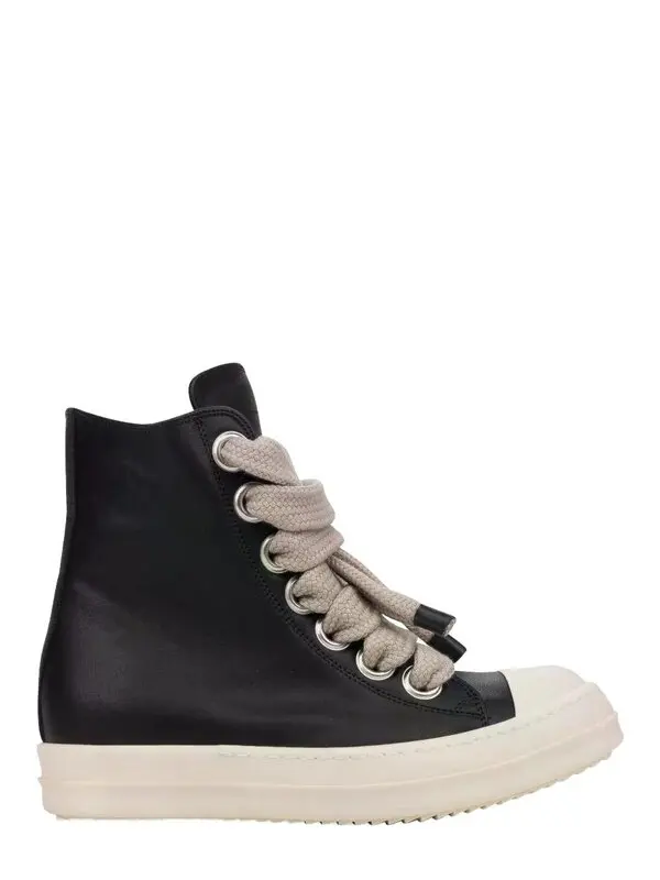 Rick Owens Jumbolace Leather Sneakers - Black