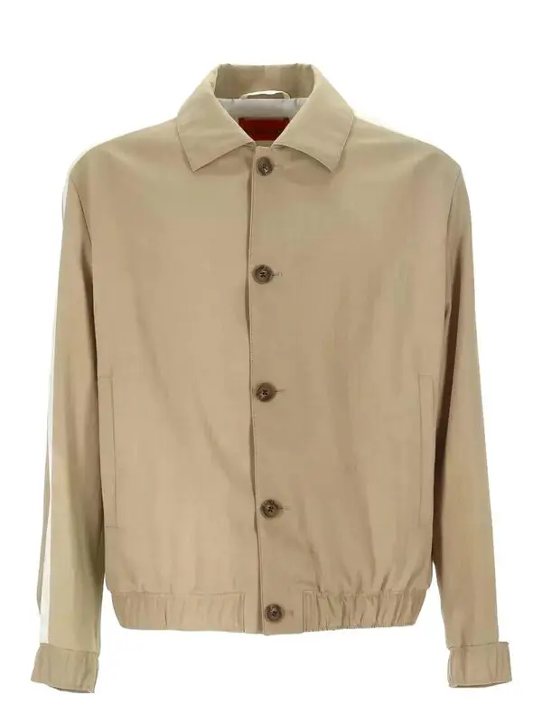 BOSS Striped Button Jacket - Neutrals