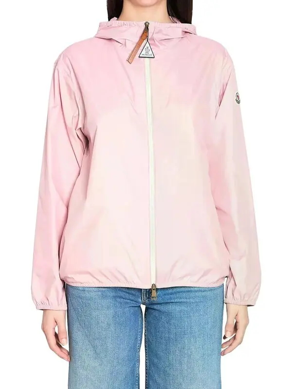 Moncler Hooded Logo-patch Jacket - Pink