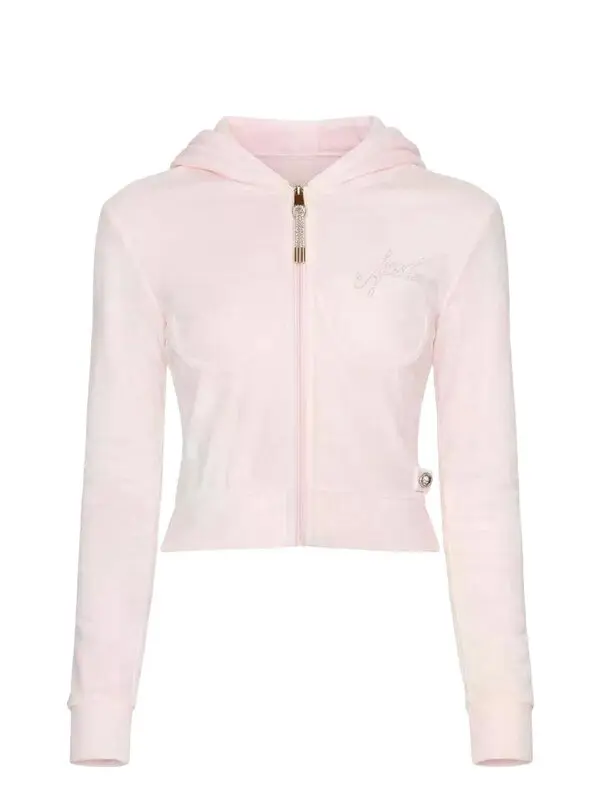 AREA Logo-embellished Zip-up Hoodie - Pink