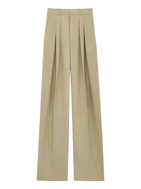Saint Laurent Pleated Trousers - Neutrals
