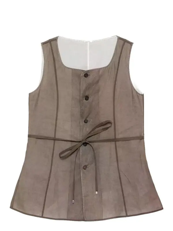 YEAREAST Layered Sleeveless Top - Brown