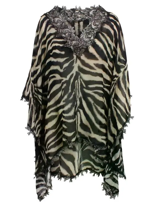 Ermanno Scervino Zebra Lace Dress - Black