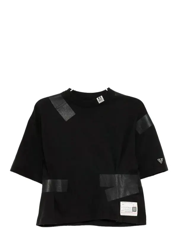 Mihara Yasuhiro Logo-patched Pleated T-shirt - Black