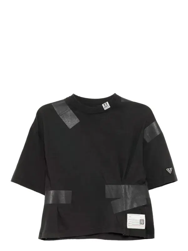 Mihara Yasuhiro Logo-patched Pleated T-shirt - Black