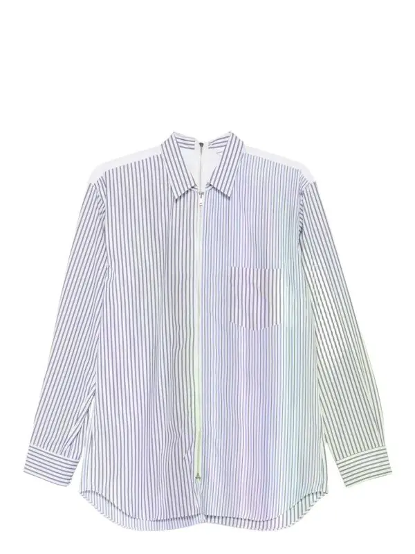 Comme Des Garçons Striped Zip Shirt - White