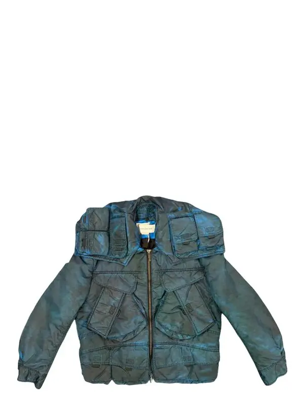 FENG CHEN WANG Multi-pocket Military Jacket - Blue