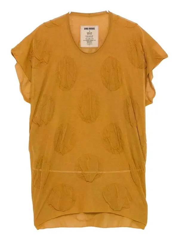 UMA WANG Patterned Short-sleeve Top - Brown