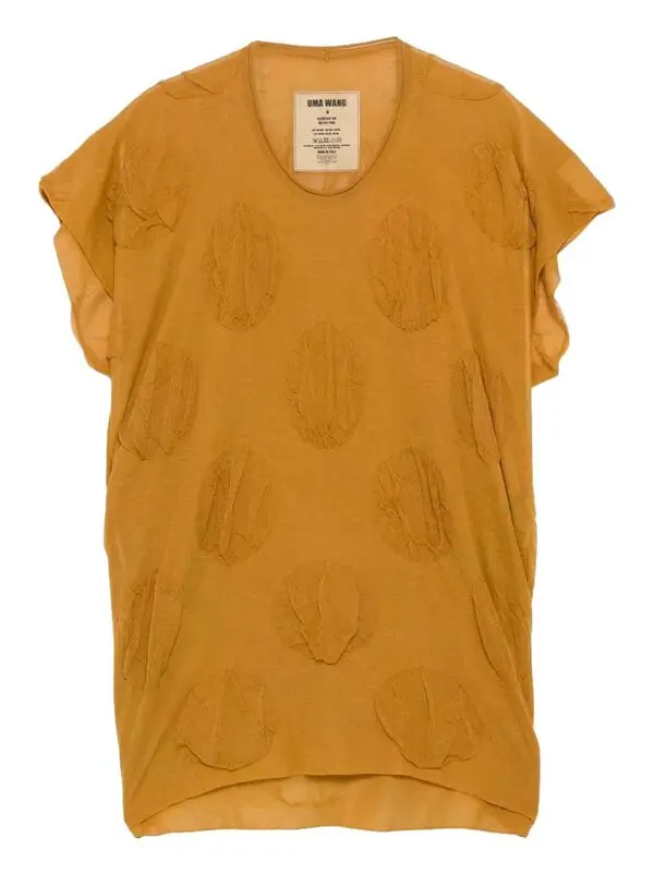 UMA WANG Patterned Short-sleeve Top - Brown