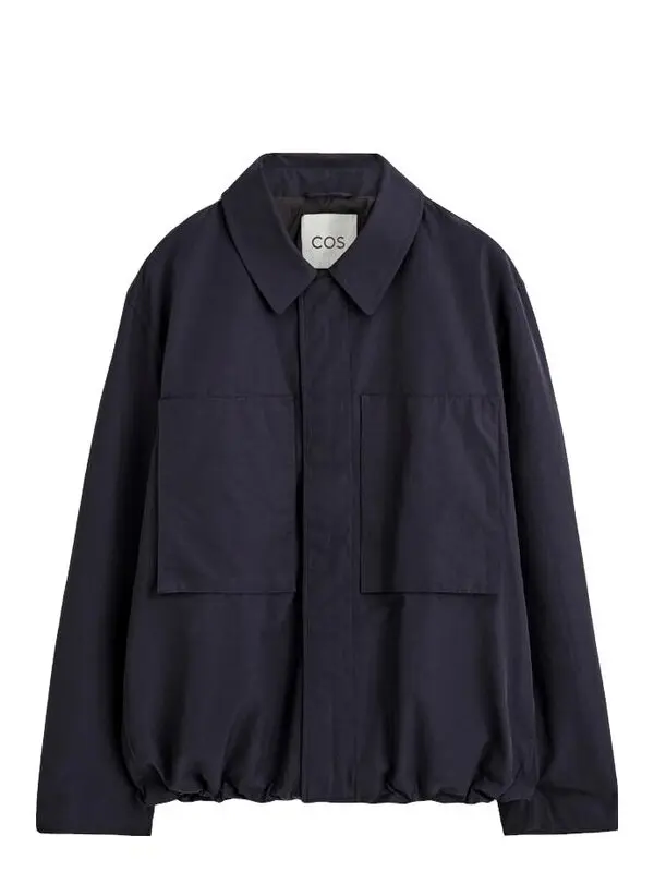 Cos Detachable Hood Windbreaker Jacket - Navy