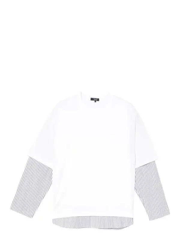Comme Des Garçons Striped-sleeve T-shirt - White
