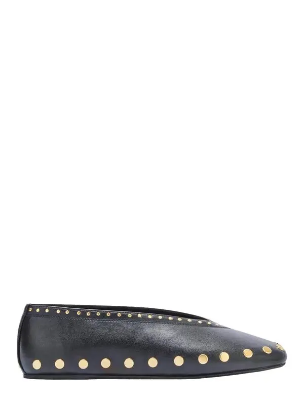 GANNI Studded Ballerina Flats - Black