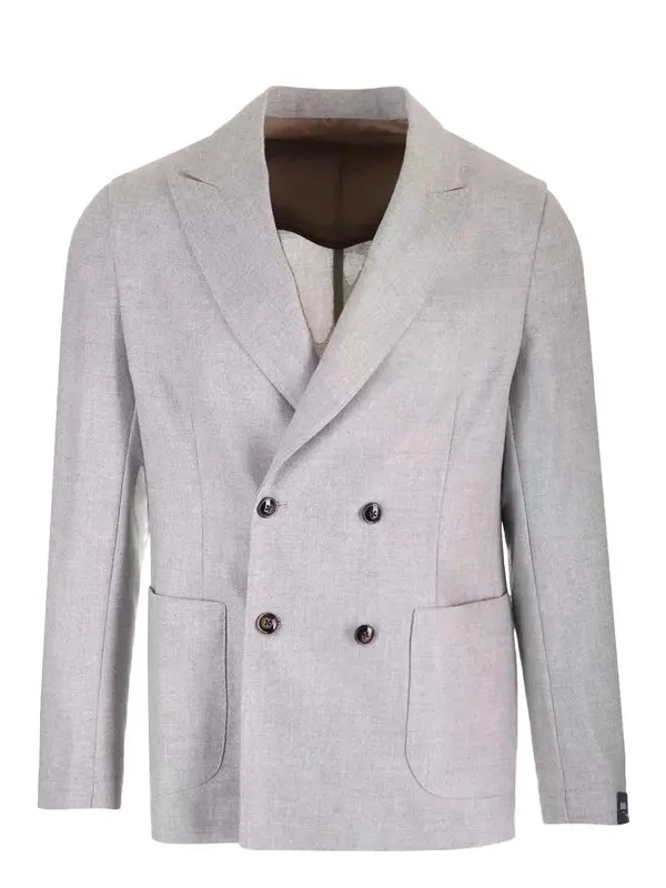 BARBA NAPOLI Double-breasted Tailored Blazer - Grey