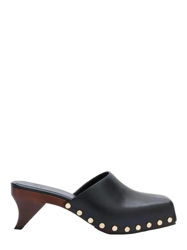 GANNI Studded Heeled Mules - Black