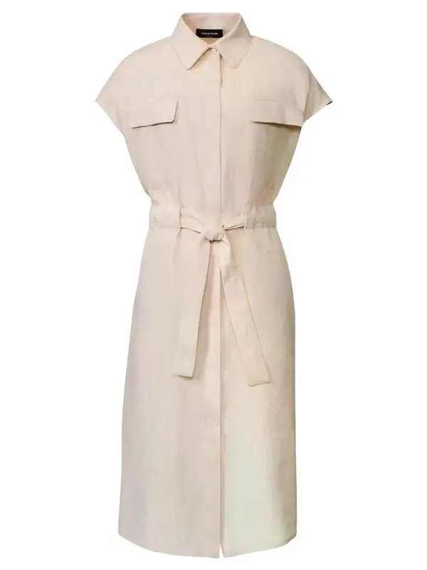 Fabiana Filippi Patch Pocket Belted Dress - Neutrals