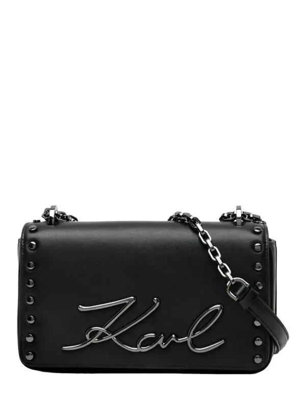 Karl Lagerfeld Signature Chain Crossbody Bag - Black