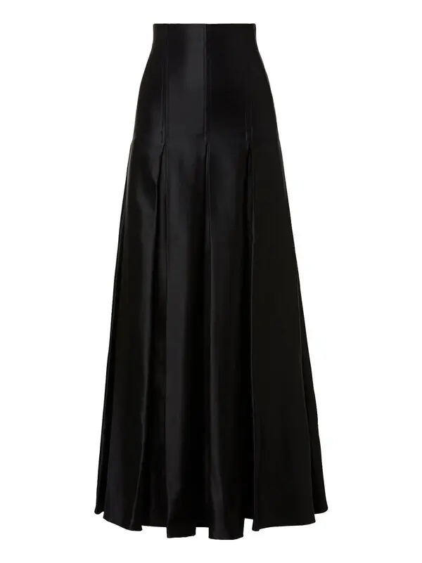 Scanlan Theodore Duchess Satin Full Length Skirt - Black