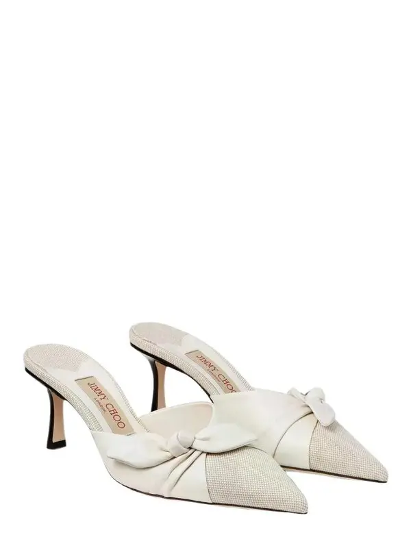 JIMMY CHOO Livi Bow Detail Mules - Neutrals