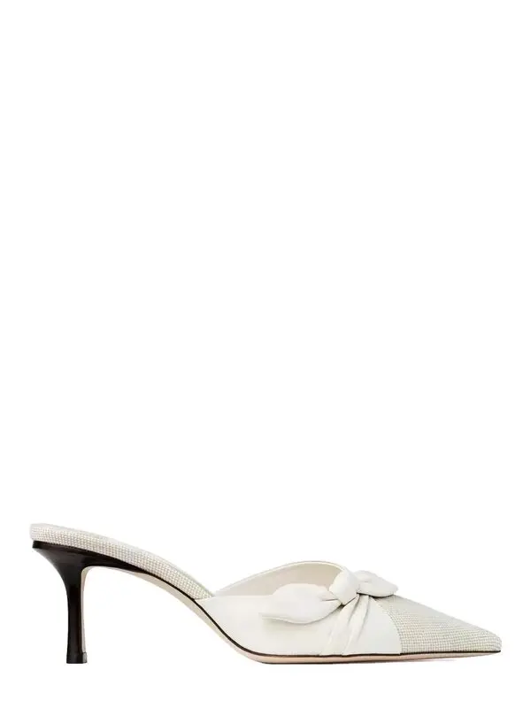 JIMMY CHOO Bow Pointed Mules - White