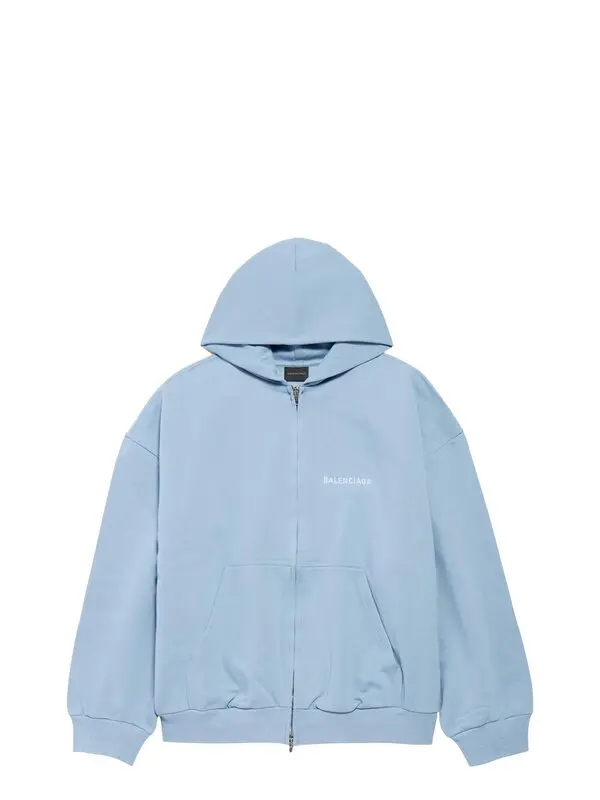 Balenciaga Zip-up Sweatshirt - Sky Blue