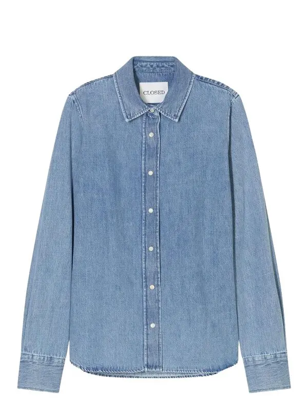 Closed Cotton Button-down Shirt - Sky Blue