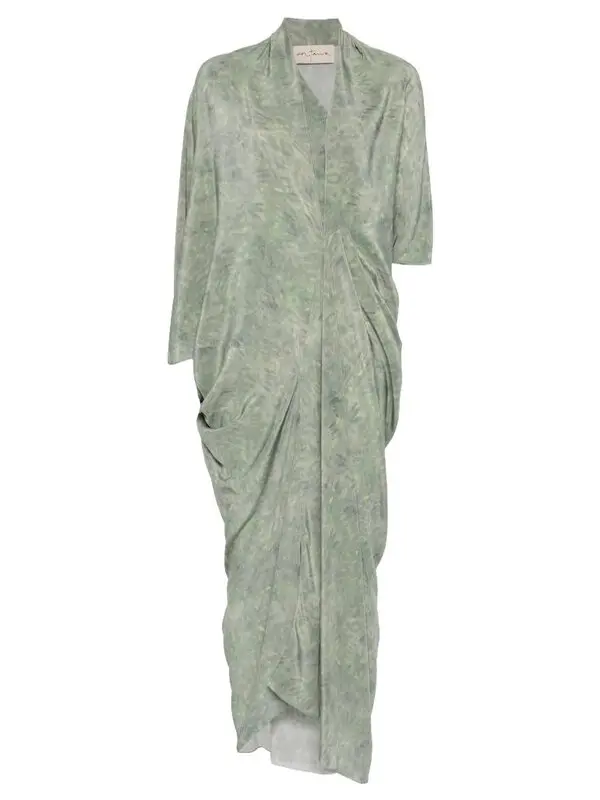 CORTANA Mayu Silk Long Dress - Green