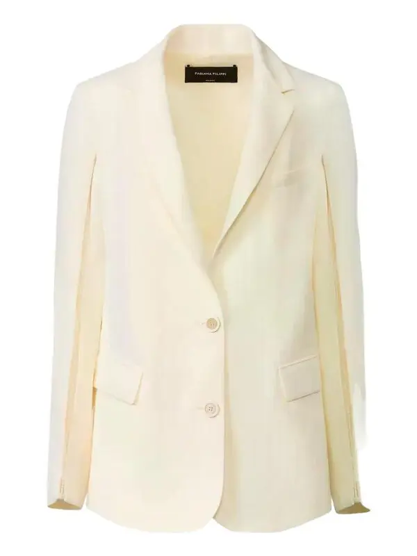 Fabiana Filippi Button Sleeve Panel Blazer - Neutrals