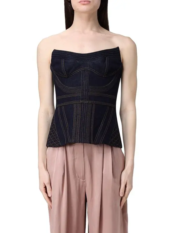 Zimmermann Denim Corset Top - Blue