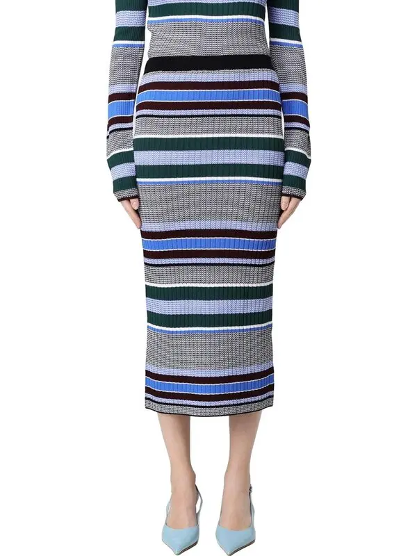 Pinko Striped Knit Midi Skirt - Multicolor