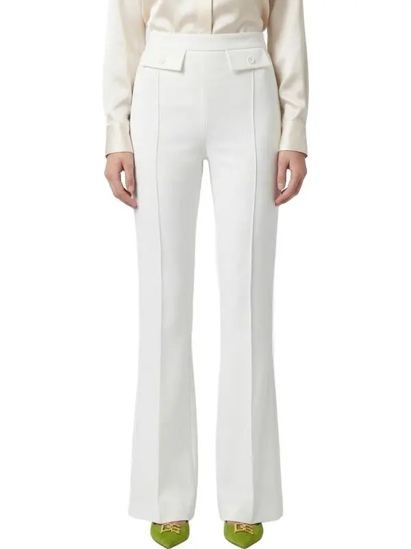 Elisabetta Franchi High-waisted Wide-leg Trousers - Ivory